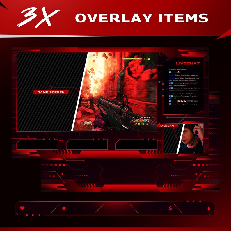Animated Scarlet Shadow Stream Package: Futuristic Red Sci-fi Design ...