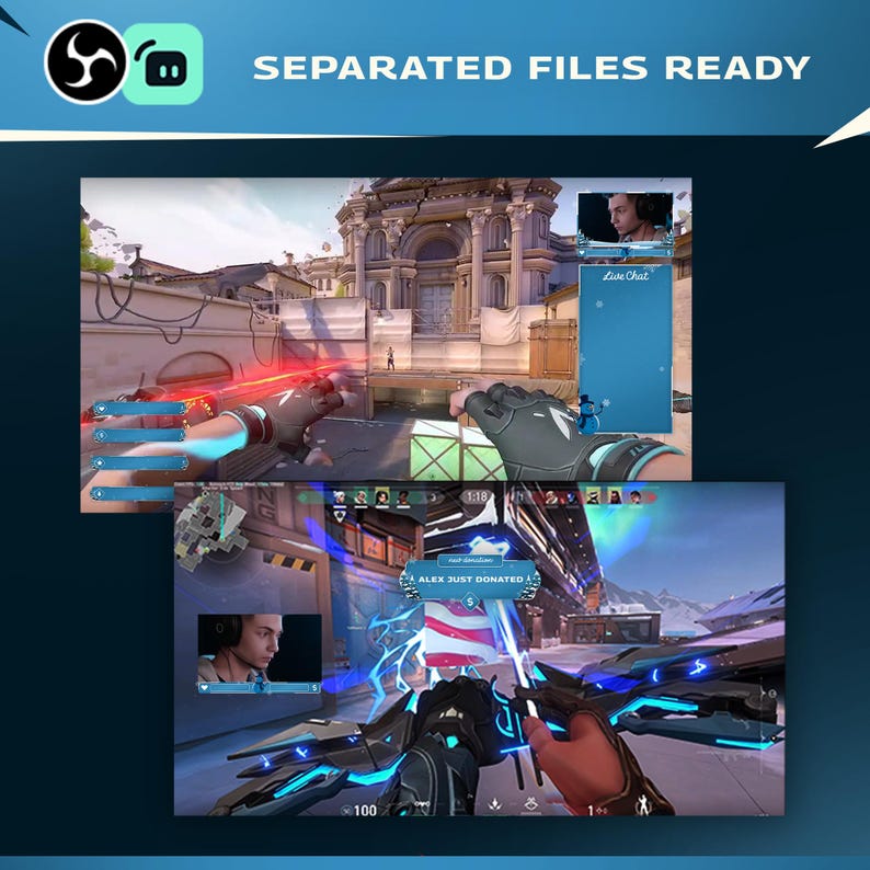 Animated Magic Christmas Stream Overlay: Festive Blue Winter for Twitch ...