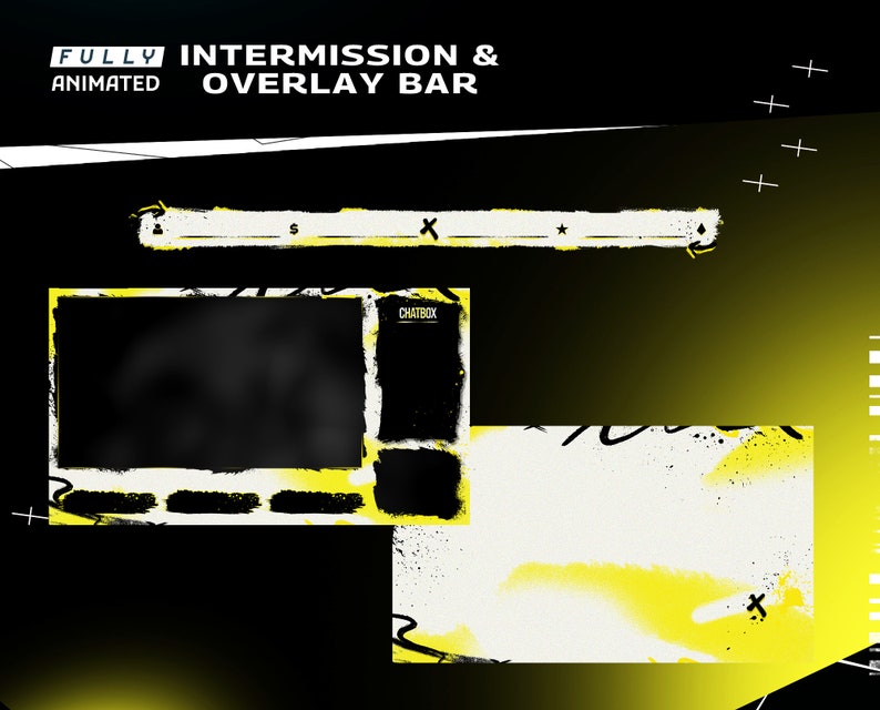 Vandalis More Animated Twitch Overlay Package/ink Brush/graffiti/paint ...