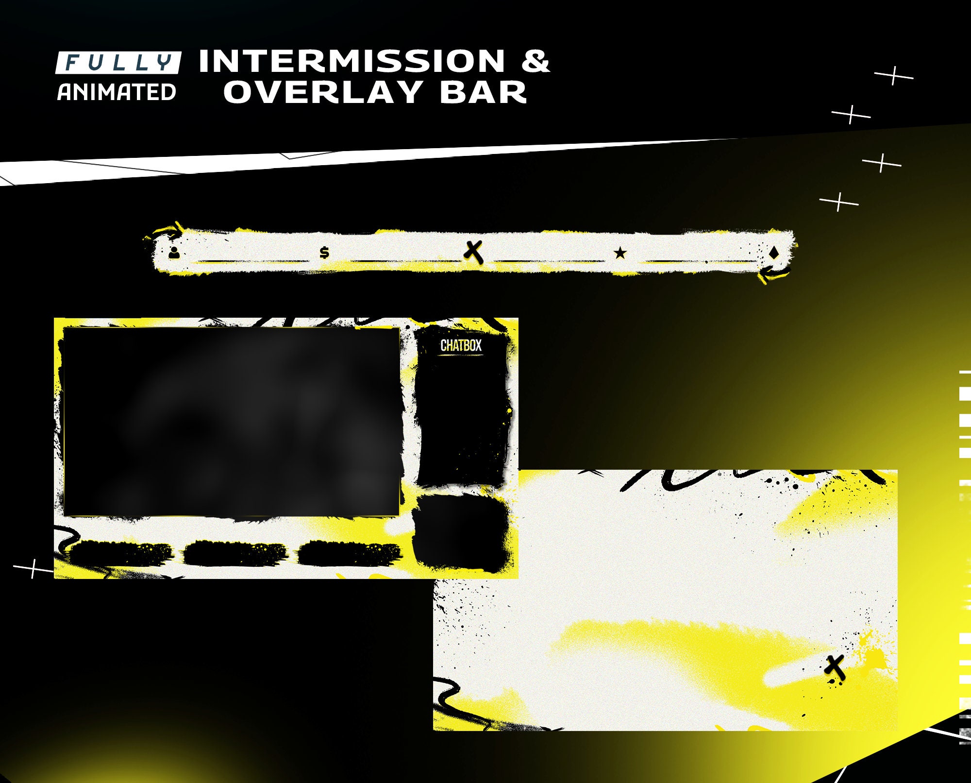 Vandalis More Animated Twitch Overlay Package/ink Brush/graffiti/paint ...