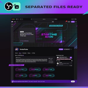 Animated Geometric Gaming Stream Overlay: Futuristic Neon Purple and ...