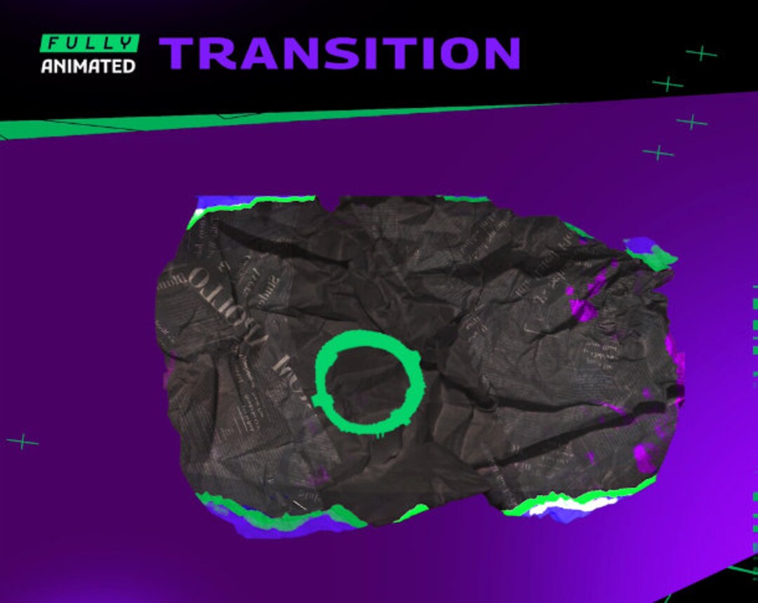 Ripped Paper Animated Twitch Overlay Stringer Transition Bundle/dark ...