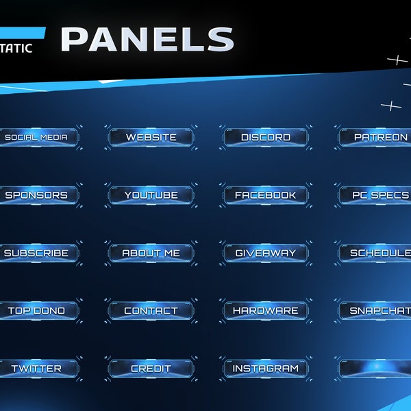 Supernova Static Stream Panels Twitch Graphic Overlay/stream Overlay ...