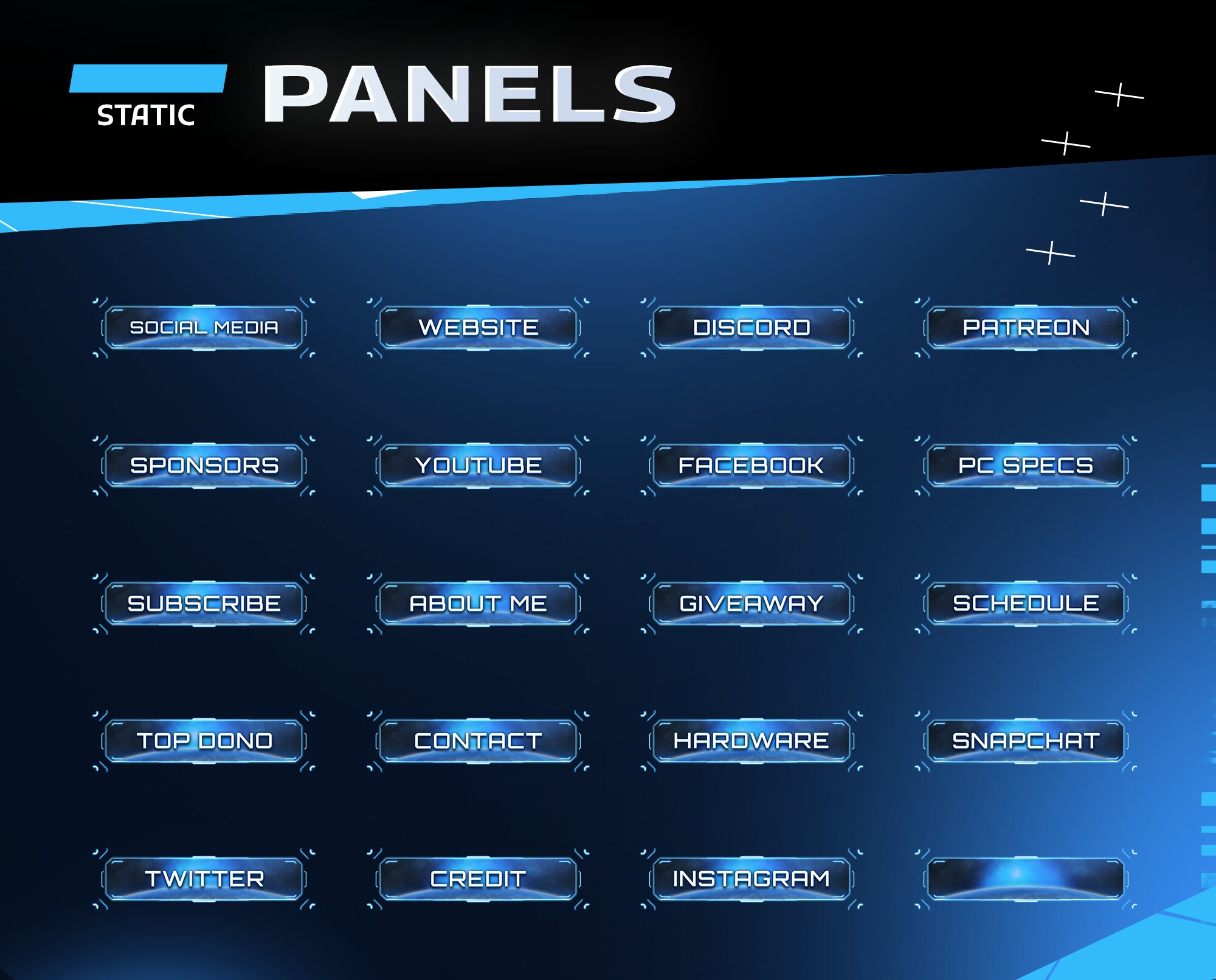 Project Future Static Stream Panels Twitch Graphic Overlay/futuristic ...