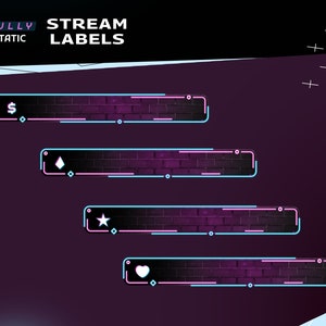 Purple Blue Neon Stream Pack | Midnight Animated Overlay | Twitch ...
