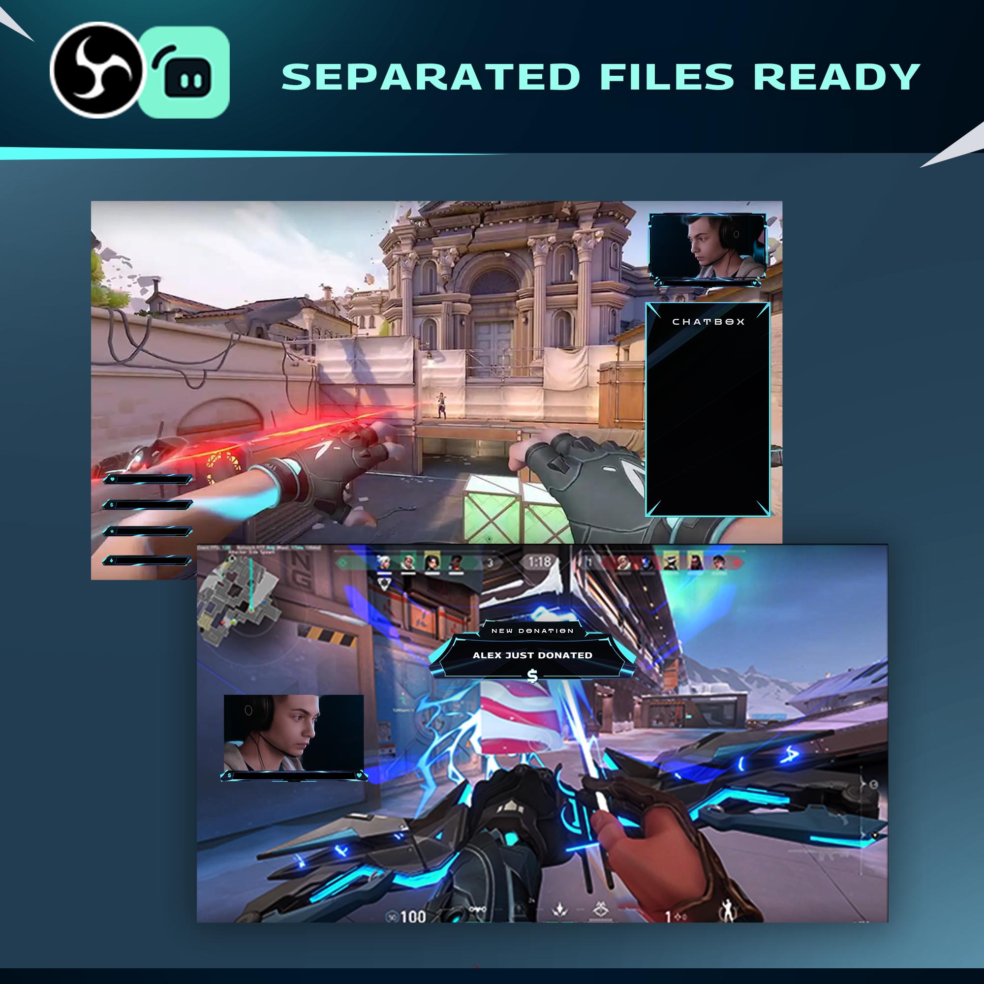 Animated Devour Stream Overlay: Neon Blue Sci-fi Design for Twitch and ...