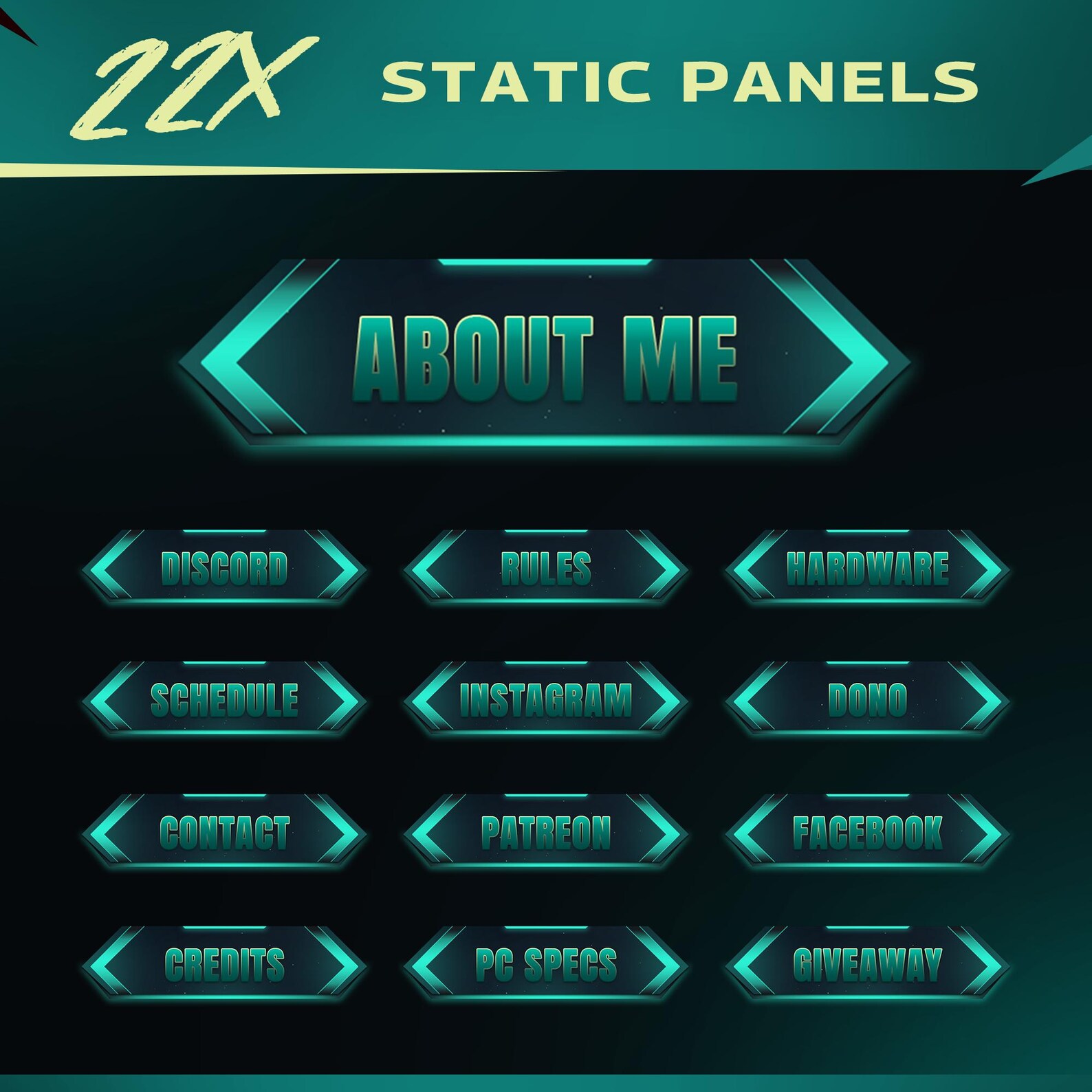Animated Neo Flux Stream Overlay: Futuristic Teal and Black Design for ...