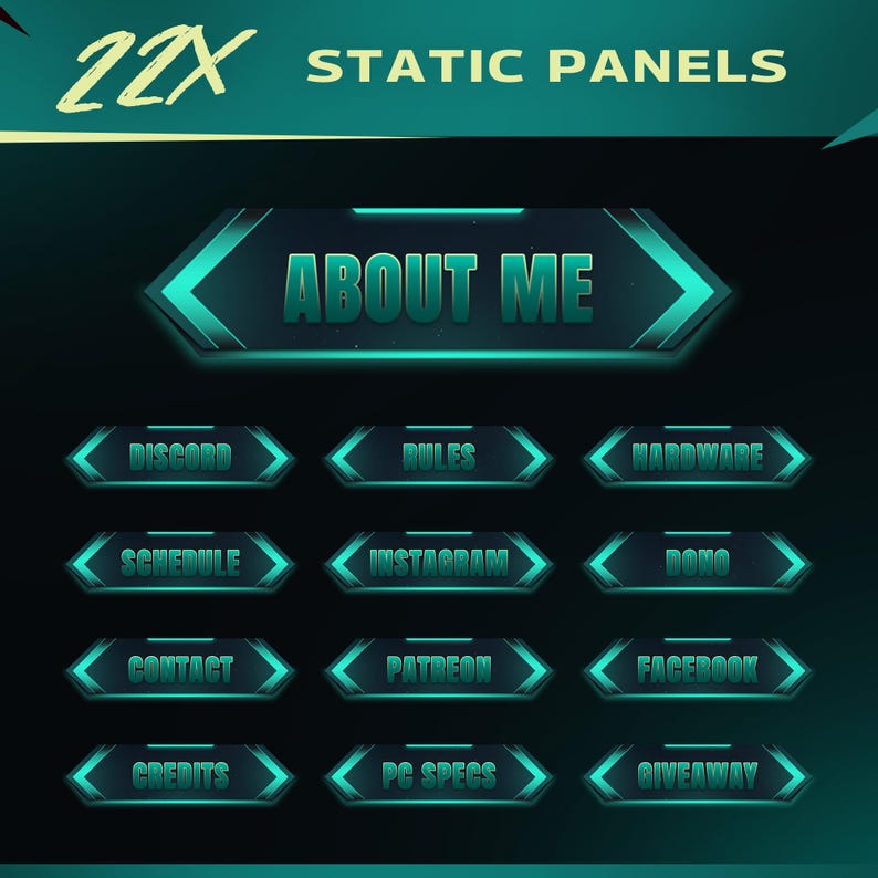 Animated Neo Flux Stream Overlay: Futuristic Teal and Black Design for ...
