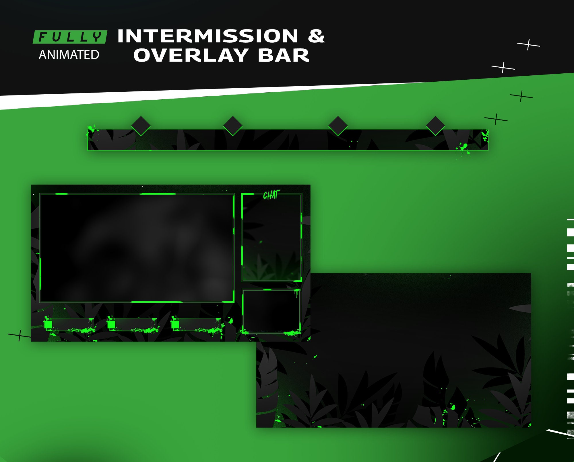 Vanomous Ivy Animated Twitch Overlay Package Bundle/abstract Theme ...