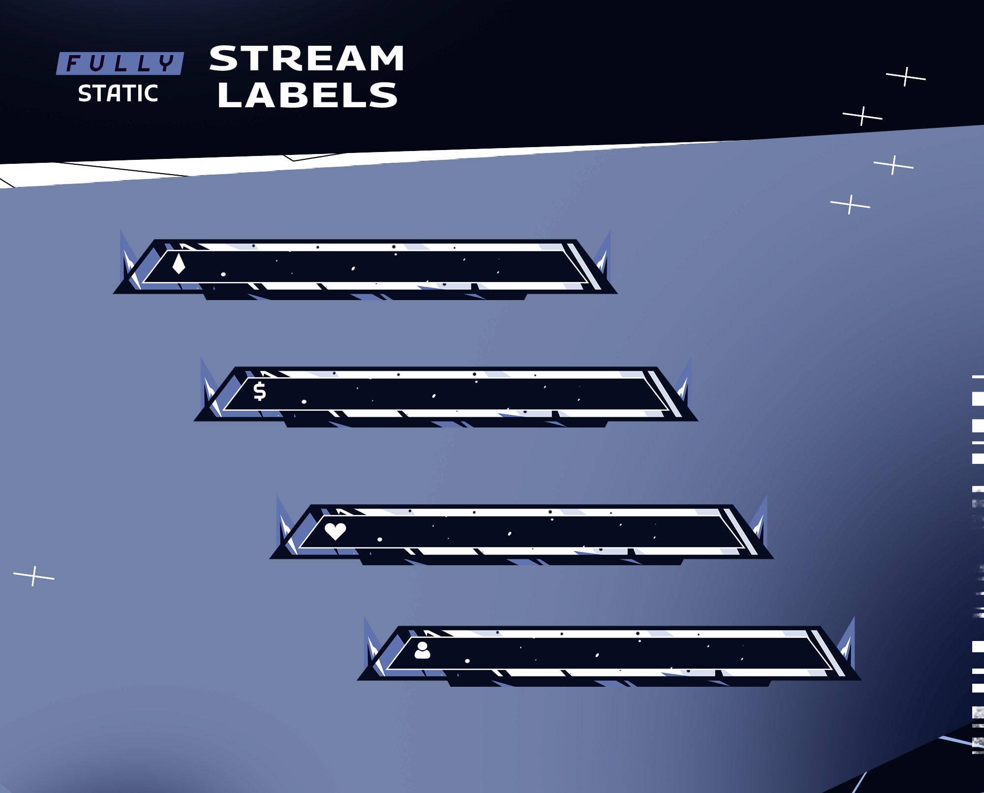 Alpha Overlay Package for Twitch, Kick, Youtube/abstract Theme/sharp ...