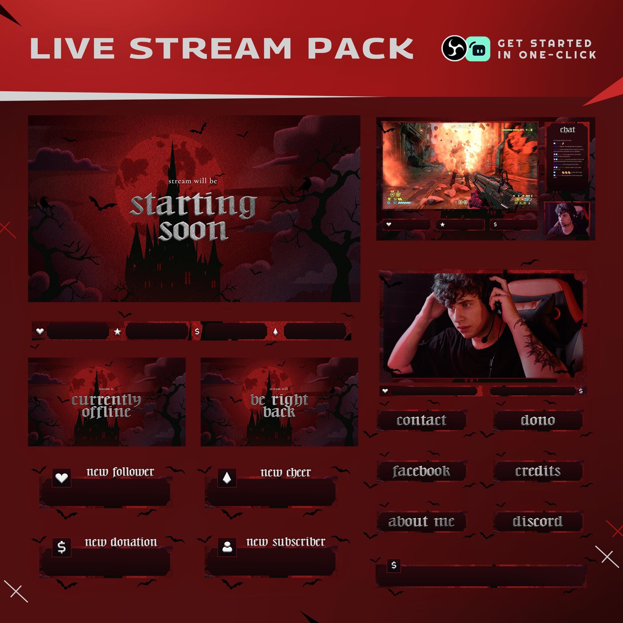 Animated Dark Oath Castle Stream Package: Spooky Halloween Style for ...