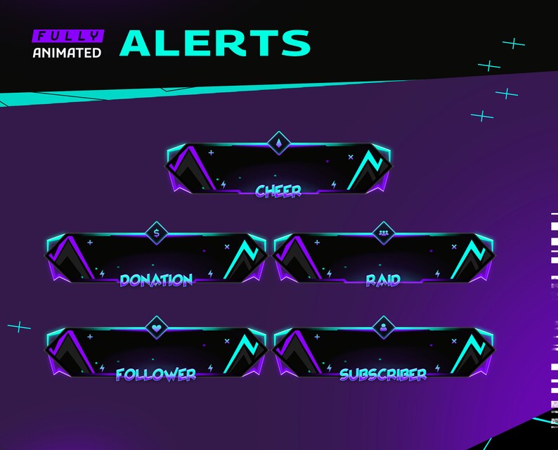 Blaze Wave Overlay Package for Twitch, Kick, Youtube/abstract Theme ...