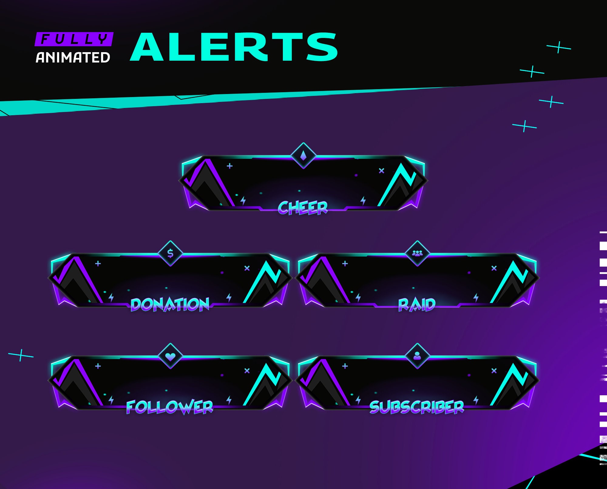 Blaze Wave Overlay Package for Twitch, Kick, Youtube/abstract Theme ...