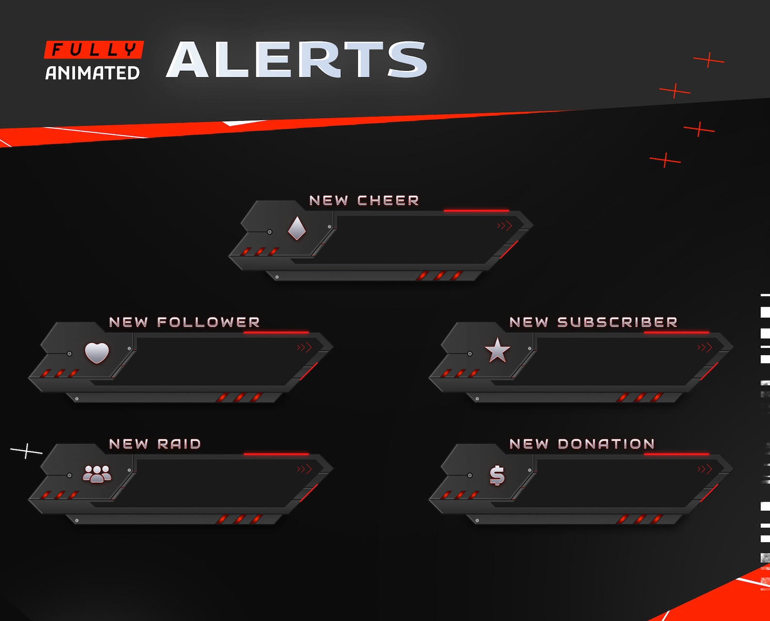 Metallic Sector Animated Stream Package-twitch Graphic Overlay ...