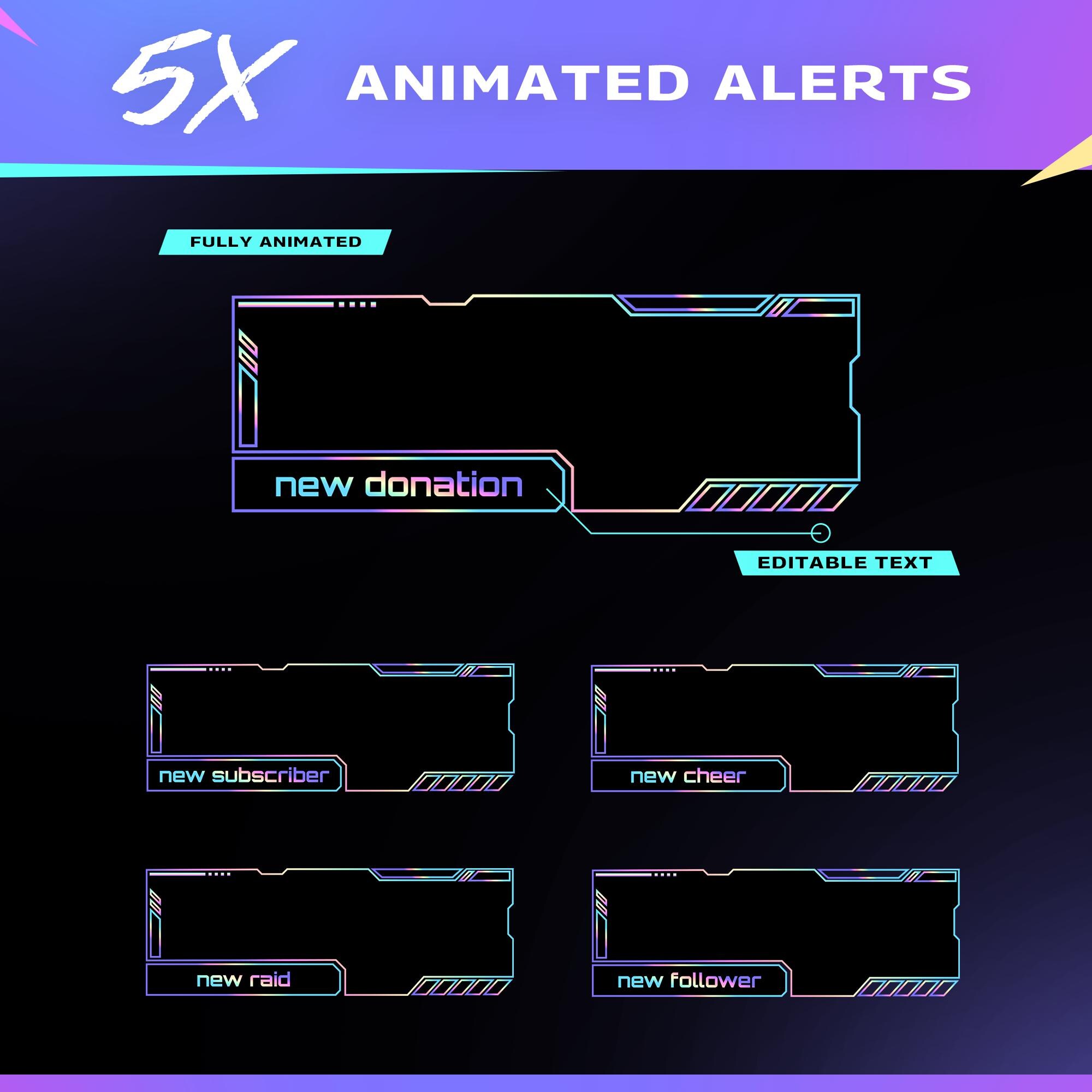 Animated Hologram Nexus Stream Overlay: Futuristic Neon Gradient for ...
