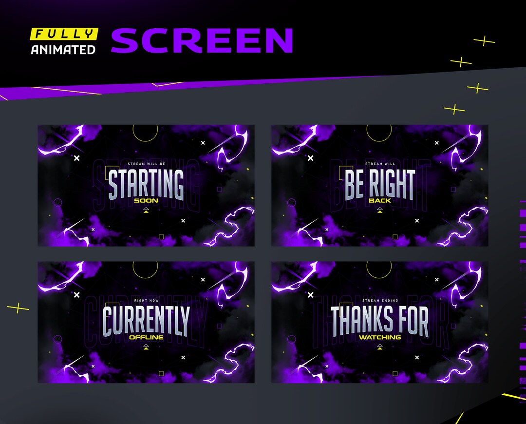 Addict Animated Twitch Overlay Screen Package/dark Theme/abstract ...