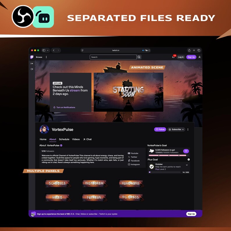 Animated Eternal Blade Stream Overlay: Epic Sunset Adventure Theme for ...