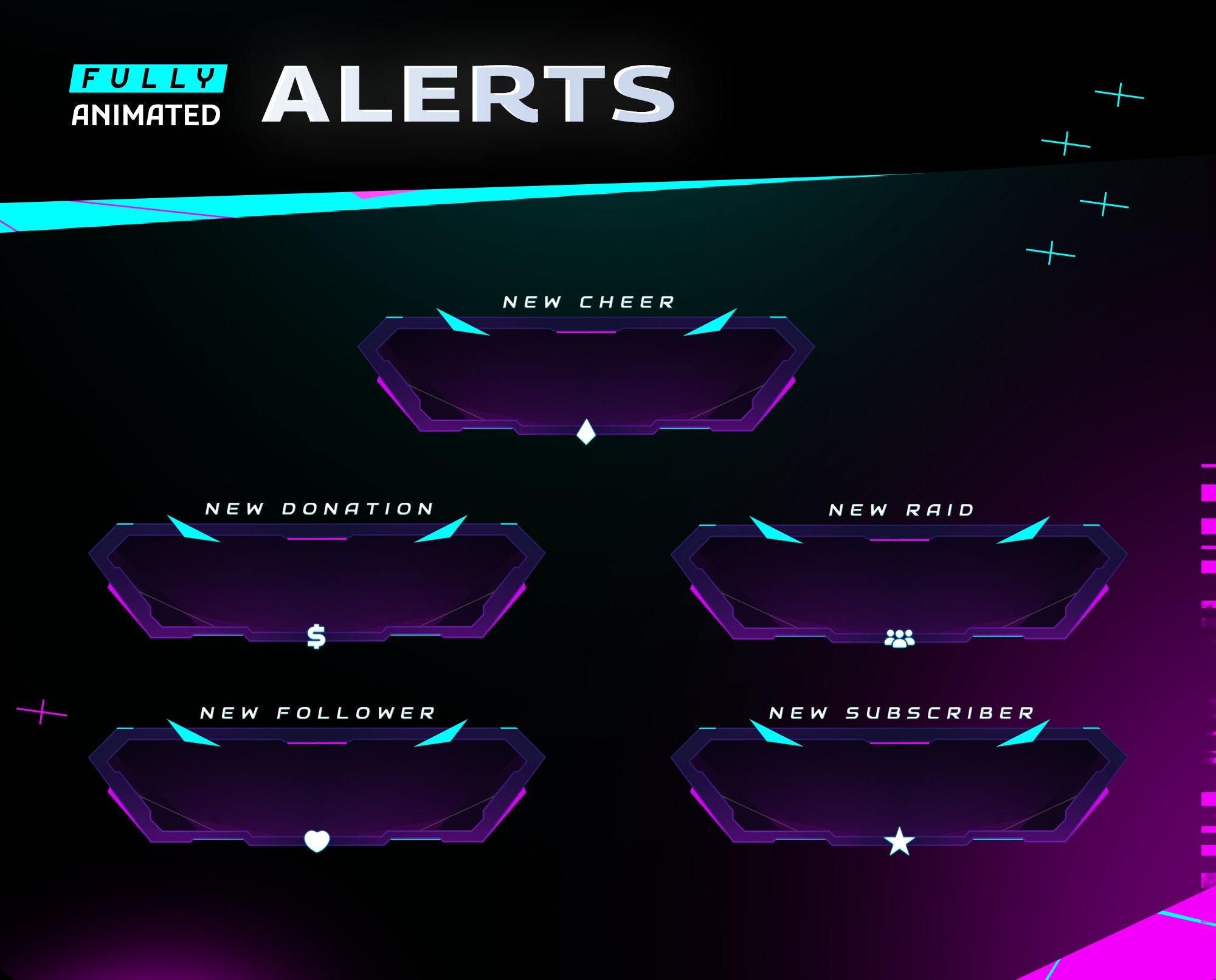 Radial Animated Stream Package-twitch Graphic Overlay/futuristic Modern ...