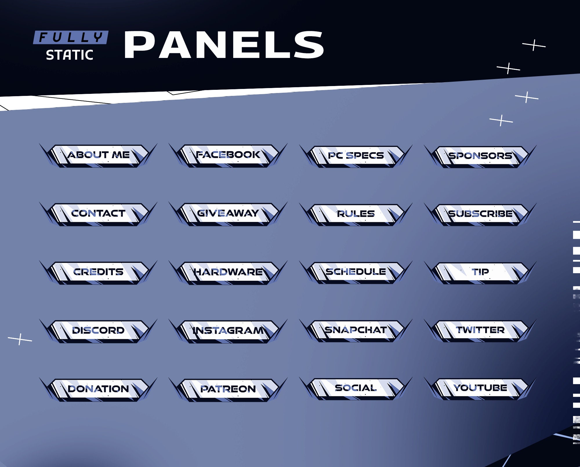 Alpha Overlay Package for Twitch, Kick, Youtube/abstract Theme/sharp ...