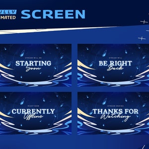 Waves Animated Twitch Overlay Package Bundle/liquid Theme/butterfly ...