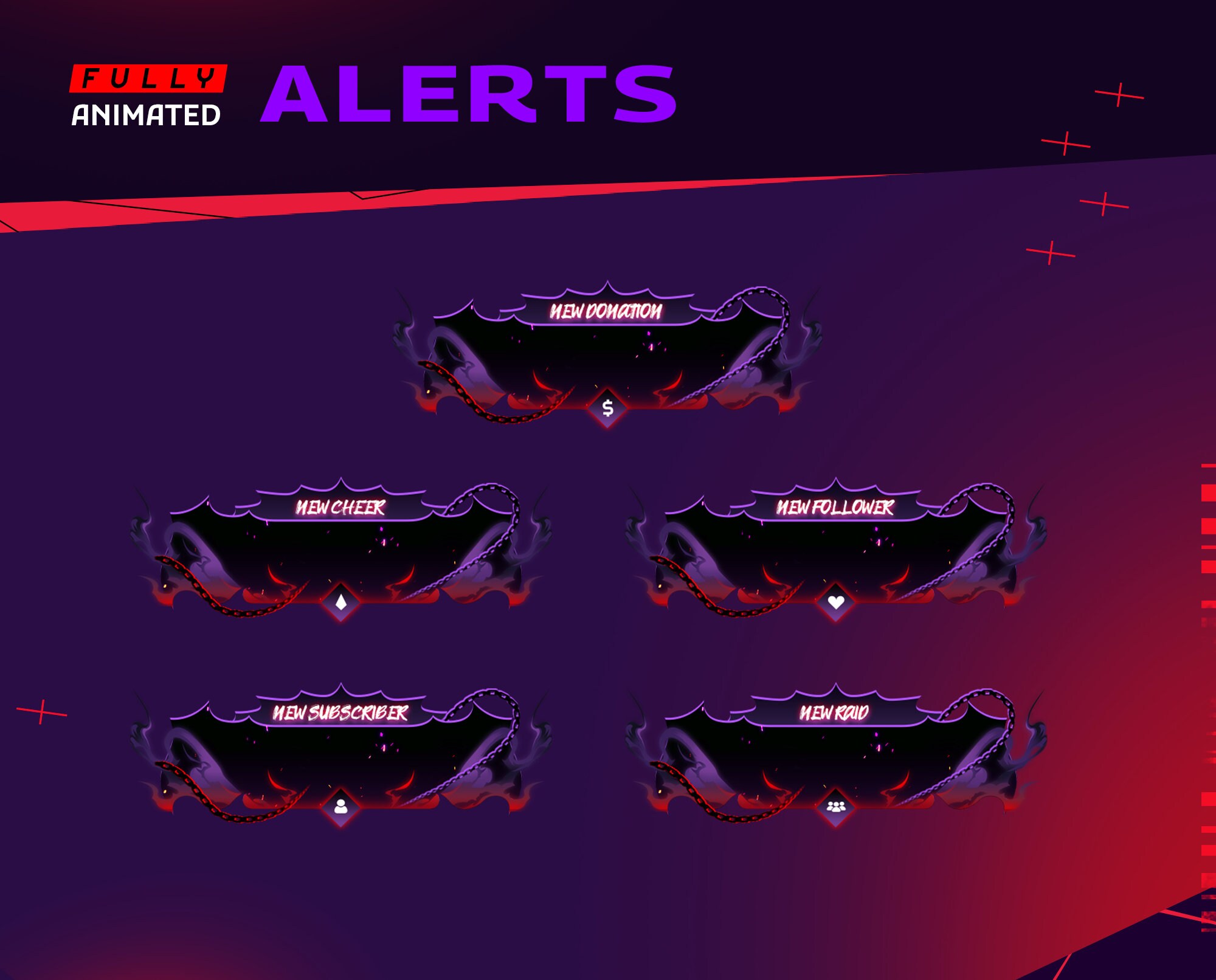 Fire Smoke Animated Twitch Overlay Stream Alert Bundle/blaze Theme ...