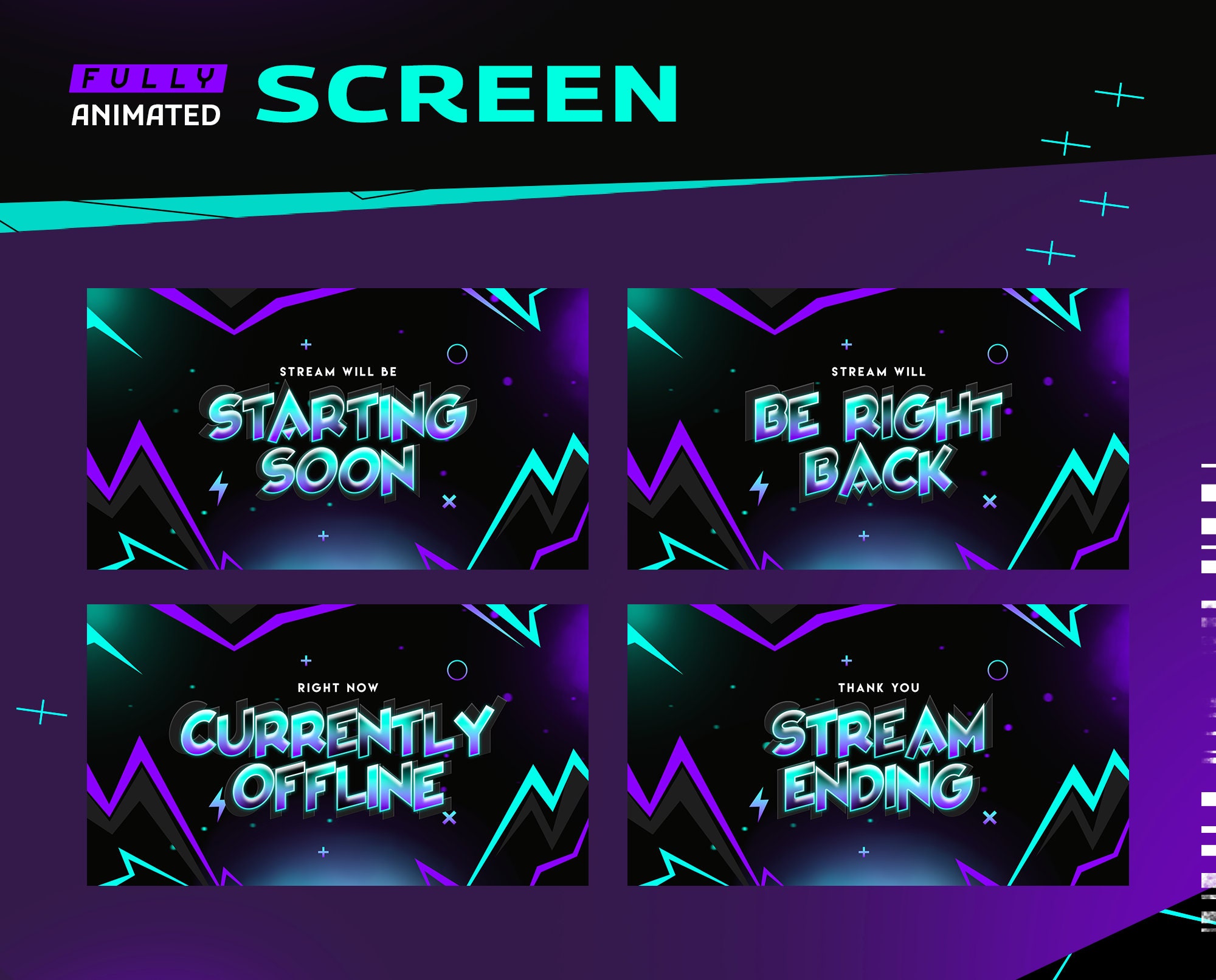 Blaze Wave Overlay Package for Twitch, Kick, Youtube/abstract Theme ...