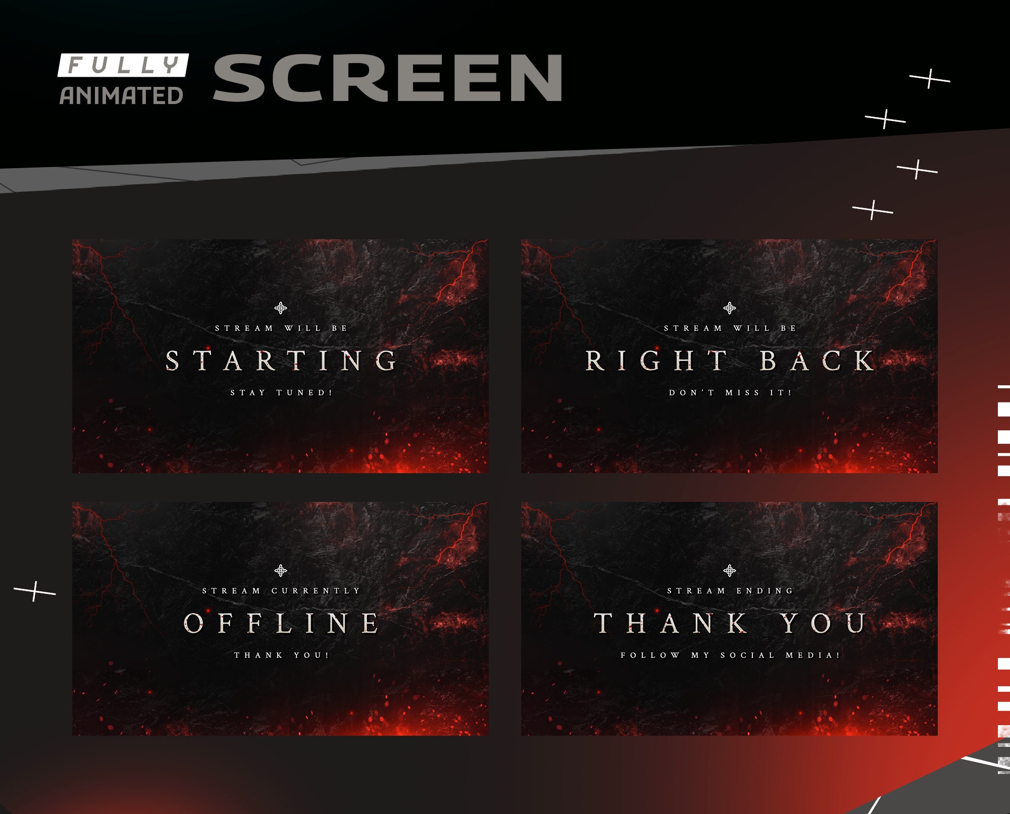 Qonquest Animated Stream Package/twitch Graphic Overlay/ Dark Gaming ...