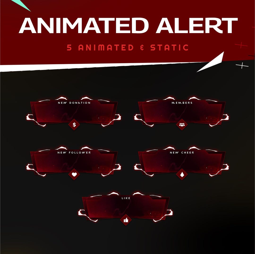 Flash Red Animated Stream Alert Package for Twitch, Kick and Youtube ...