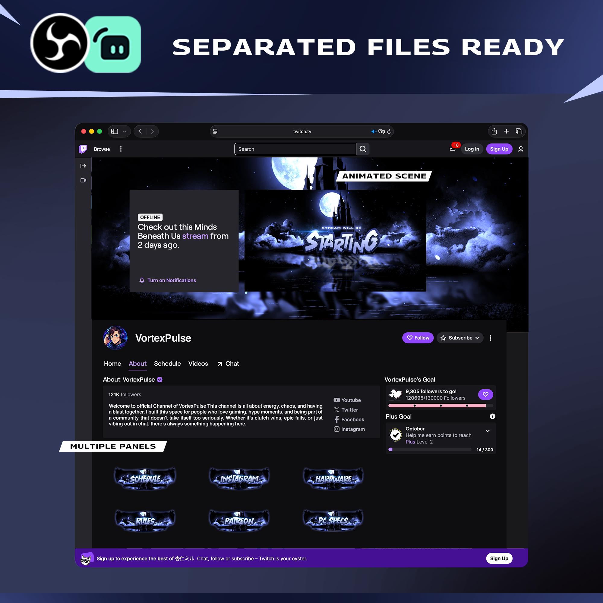 Dark Castle Animated Stream Overlay Pack | Gothic Nightscape Alerts ...