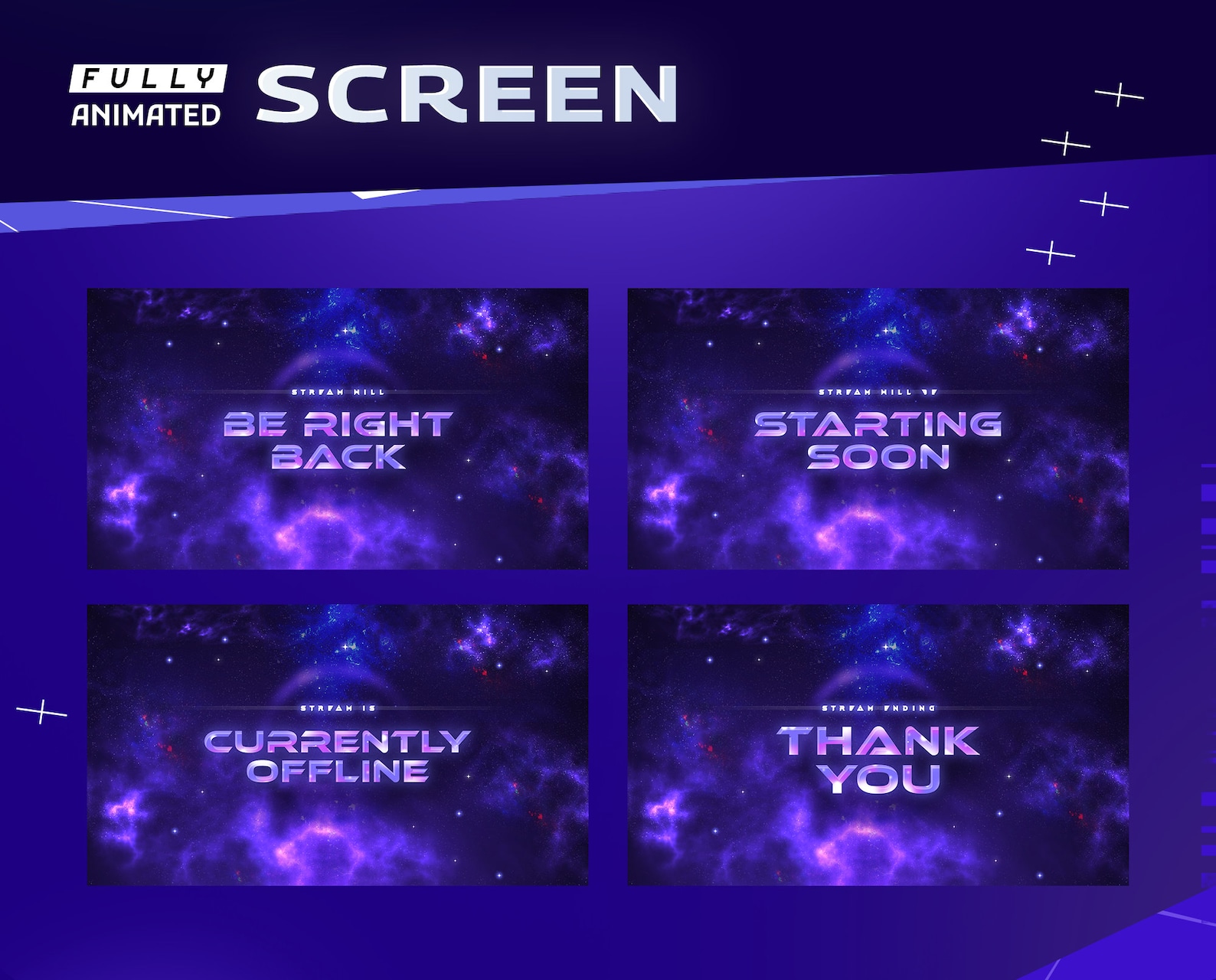 Supernova Animated Stream Package-twitch Graphic Overlay/stream Overlay ...