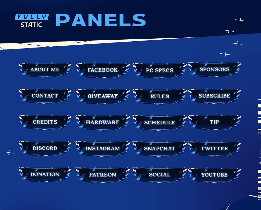 Waves Static Twitch Overlay Stream Panel Bundle/liquid - Etsy