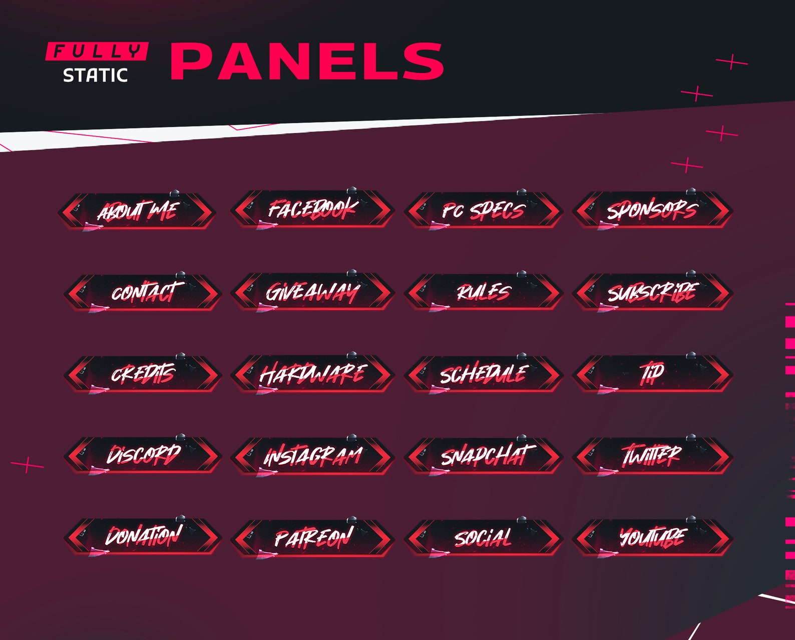Animated Pink Cyber Luxury Stream Pack: Neon Glasses for Twitch and Obs ...