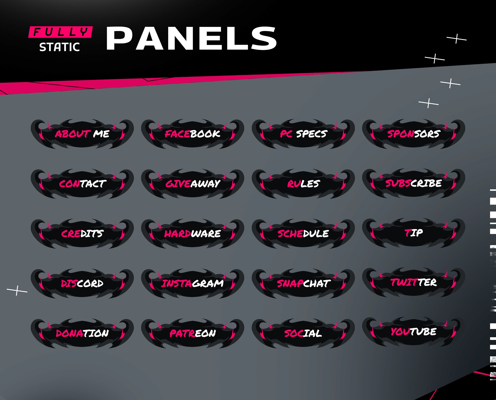 Ghost Shadow Animated Twitch Overlay Package Bundle/abstract Theme ...