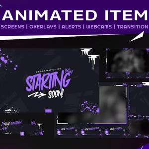 Ink Space Animated Stream Overlay for Twitch Package/dark Theme ...