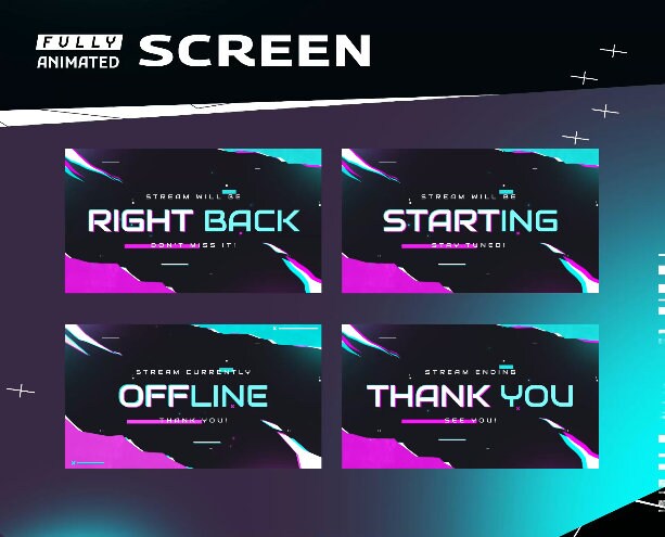 Flux Animated Stream Package/panels/black Theme/twitch Graphic Overlay ...
