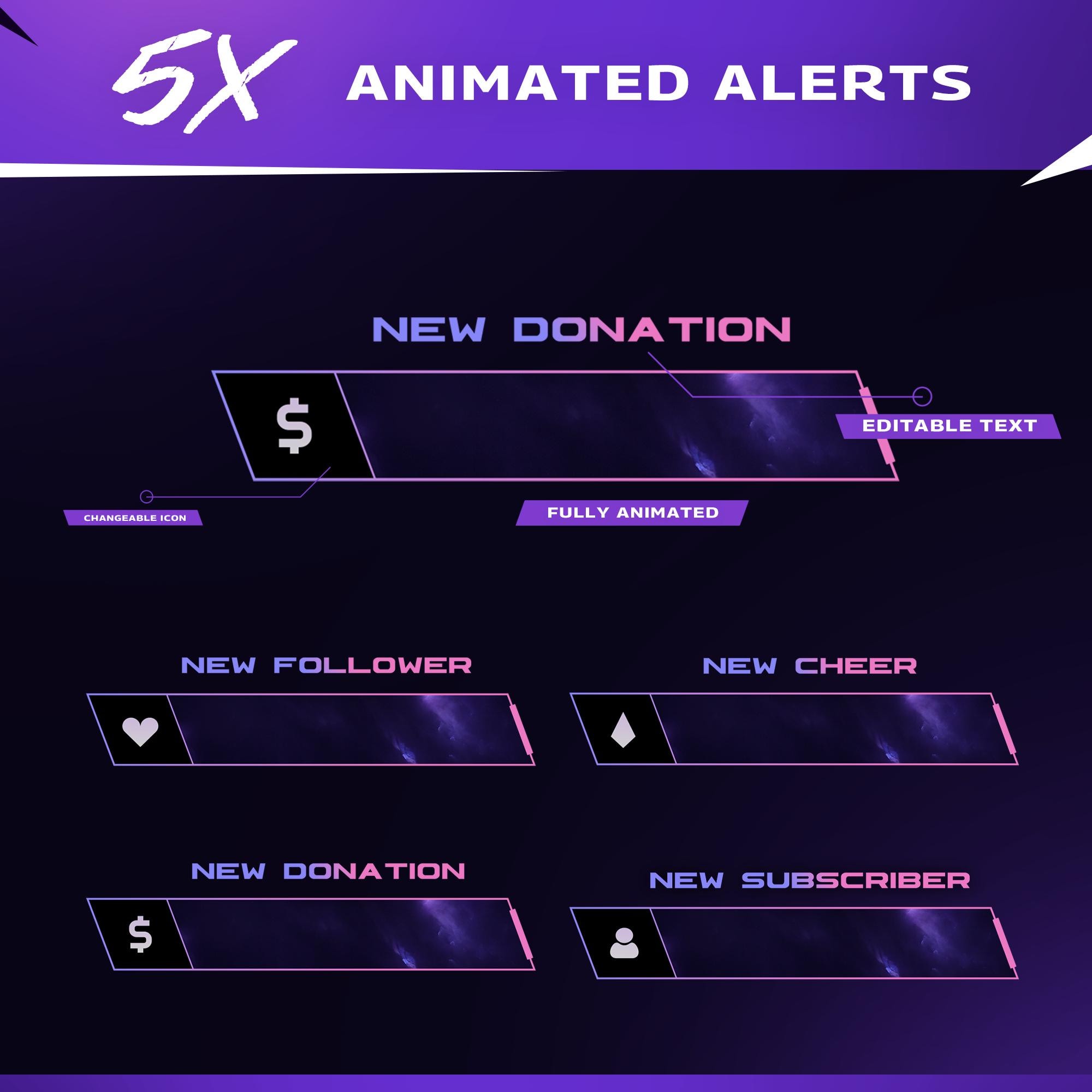 Animated Futuristic Neon Space Design Stream Overlay: Cosmic Blue for ...
