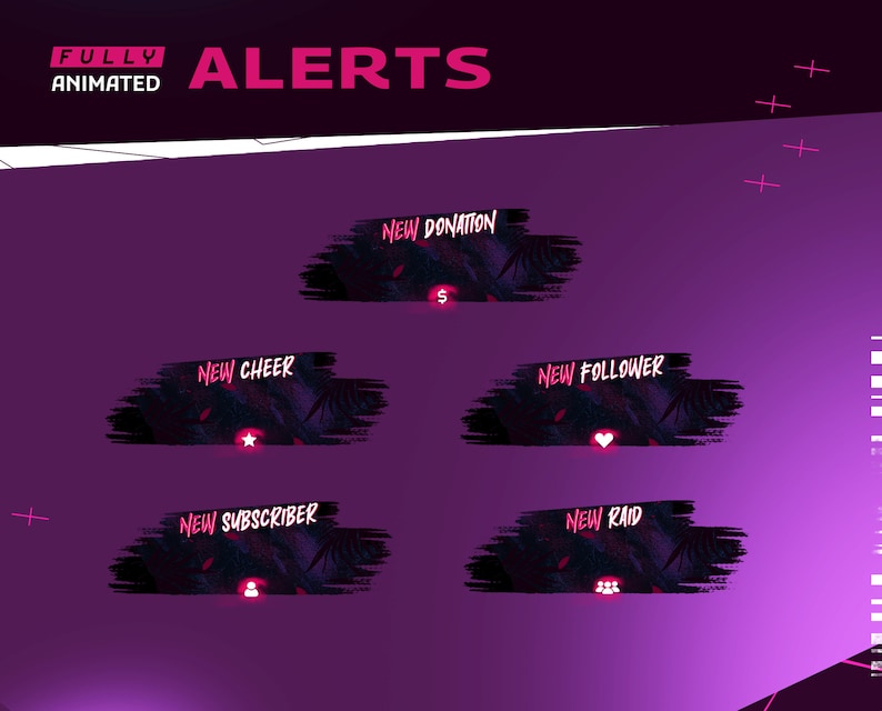 Leaves Brush Animated Twitch Overlay Package Bundle/nature Theme/leaf ...