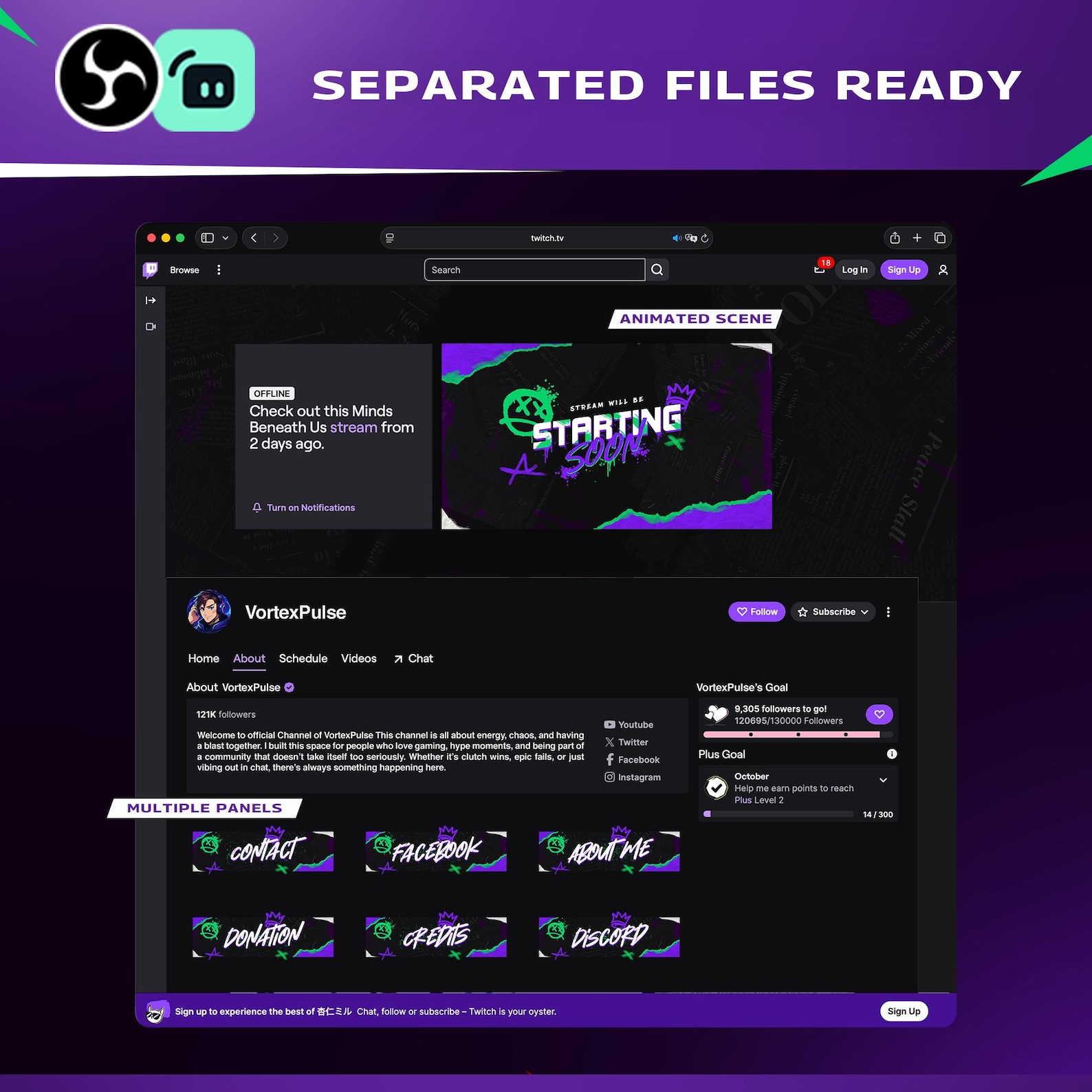 Grunge Gaming Twitch Overlay | Ripped Paper Animated Pack | Twitch ...