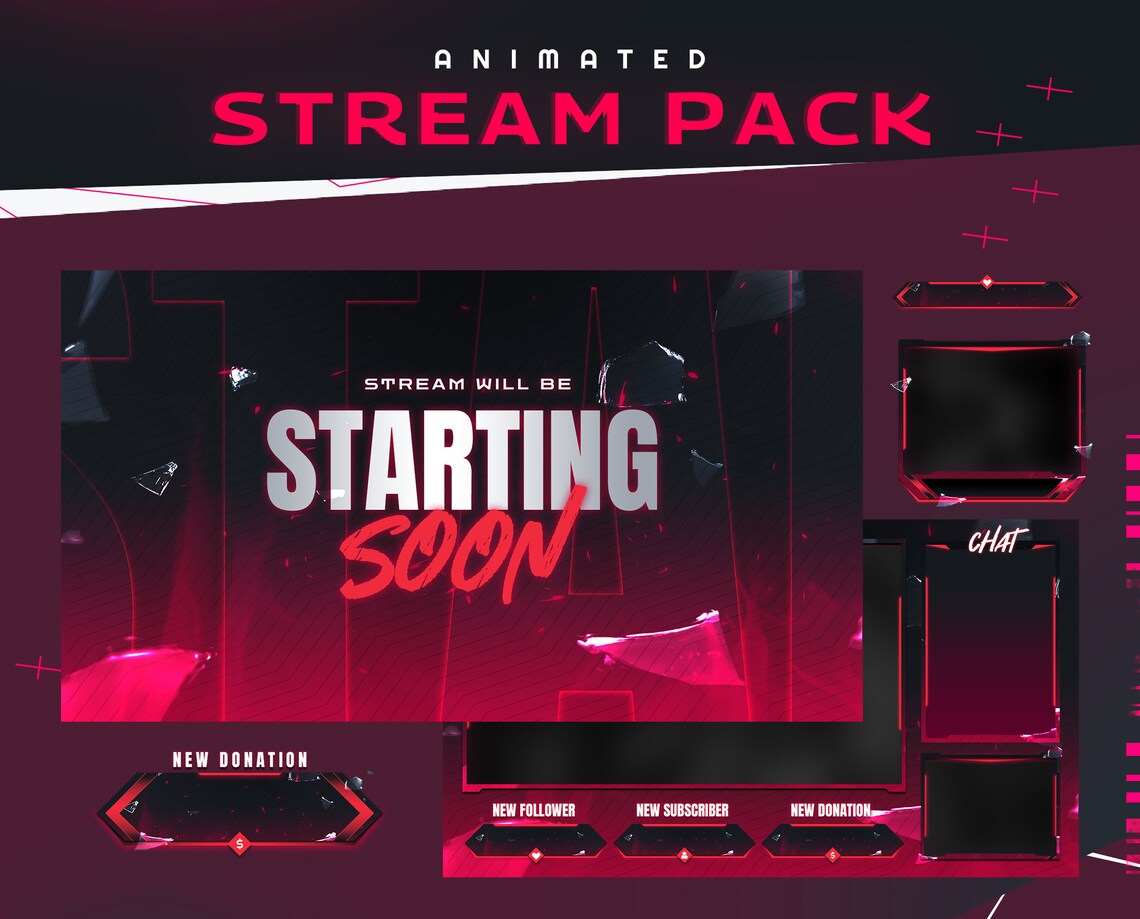Neon Glasses Animated Twitch Overlay Package Bundle/neon Overlay/neon ...