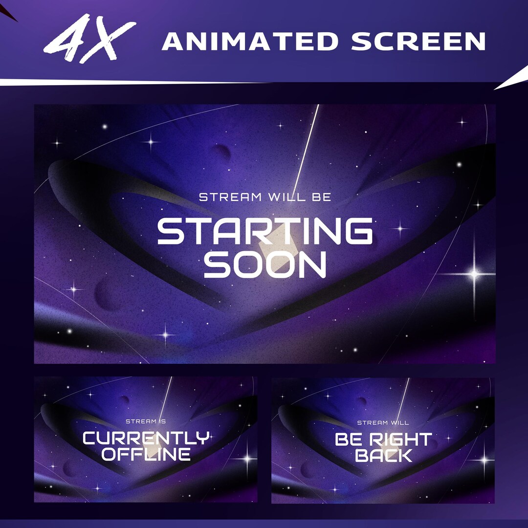 Animated Galaxy Stride Stream Screens: Cosmic Purple Futuristic Design ...