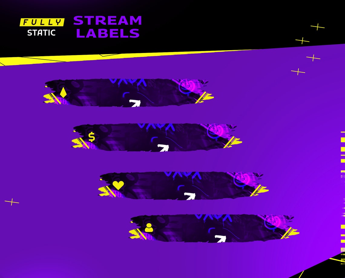 Abstract Line Animated Twitch Overlay Package Graffit Art/dark Theme ...