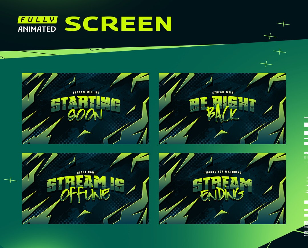 Broken Fragment Animated Twitch Overlay Screen Package/abstract Theme ...