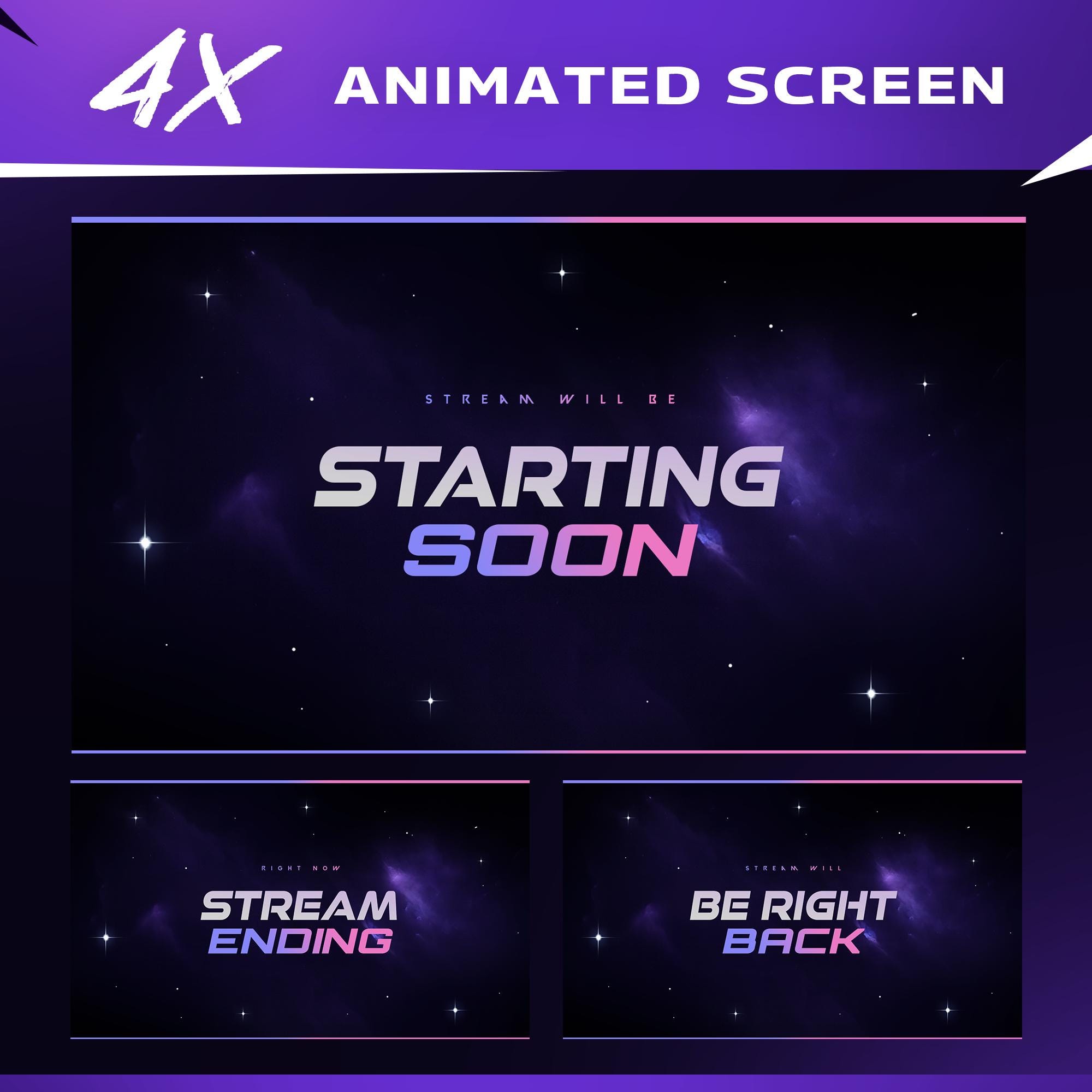 Animated Futuristic Neon Space Design Stream Overlay: Cosmic Blue for ...