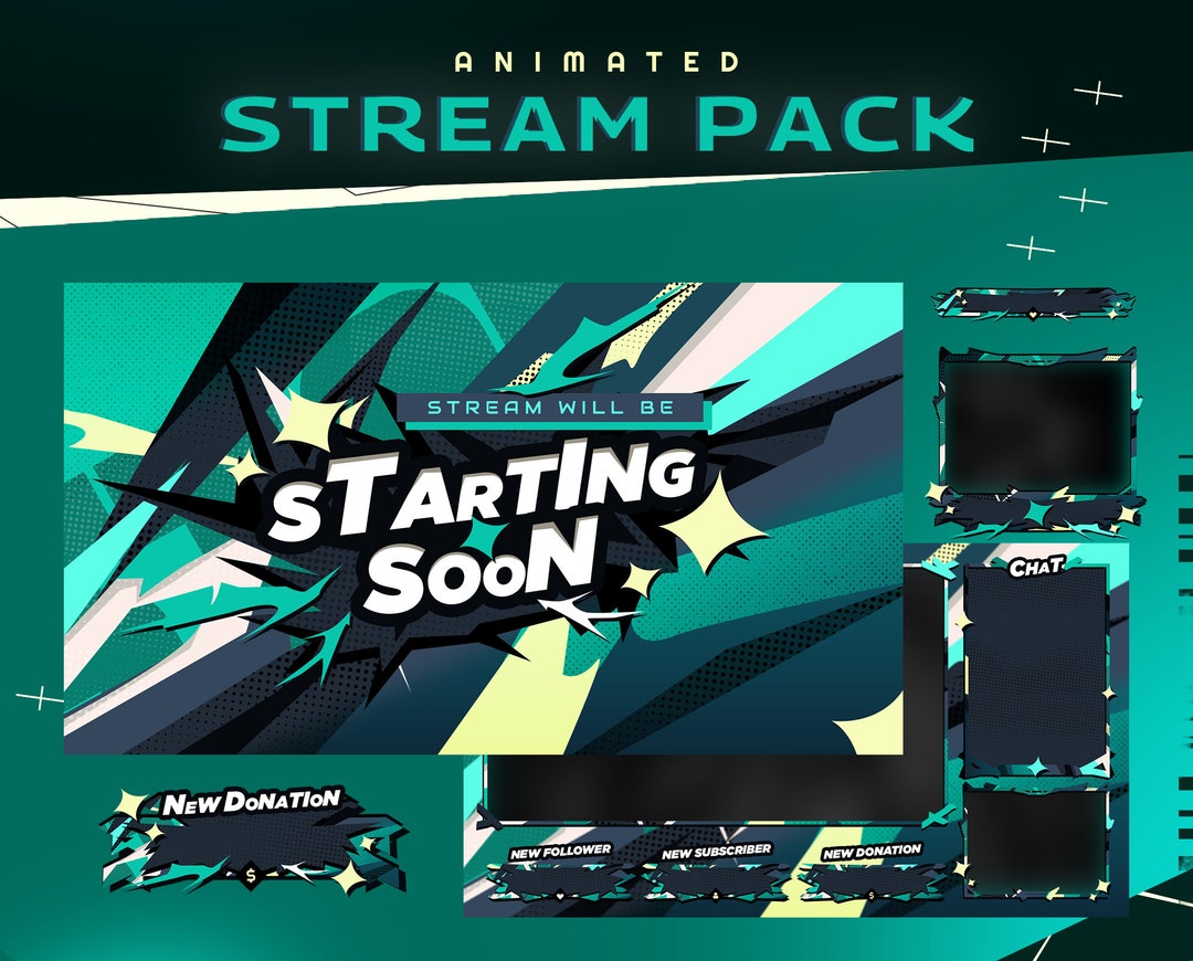 Persona Overlay Package for Twitch, Kick, Youtube/abstract Theme/comic ...