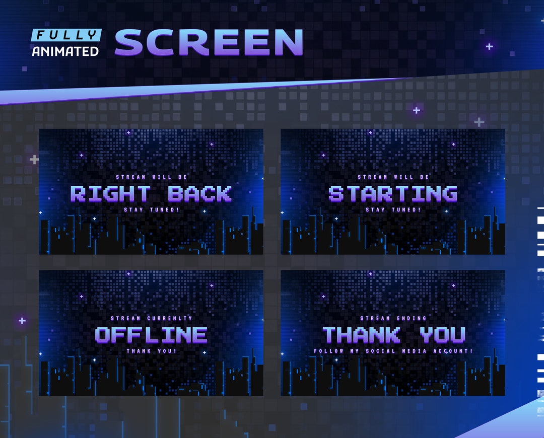 Pixel Animated Twitch Overlay Screen Package/pixel Theme/retro Pixel ...