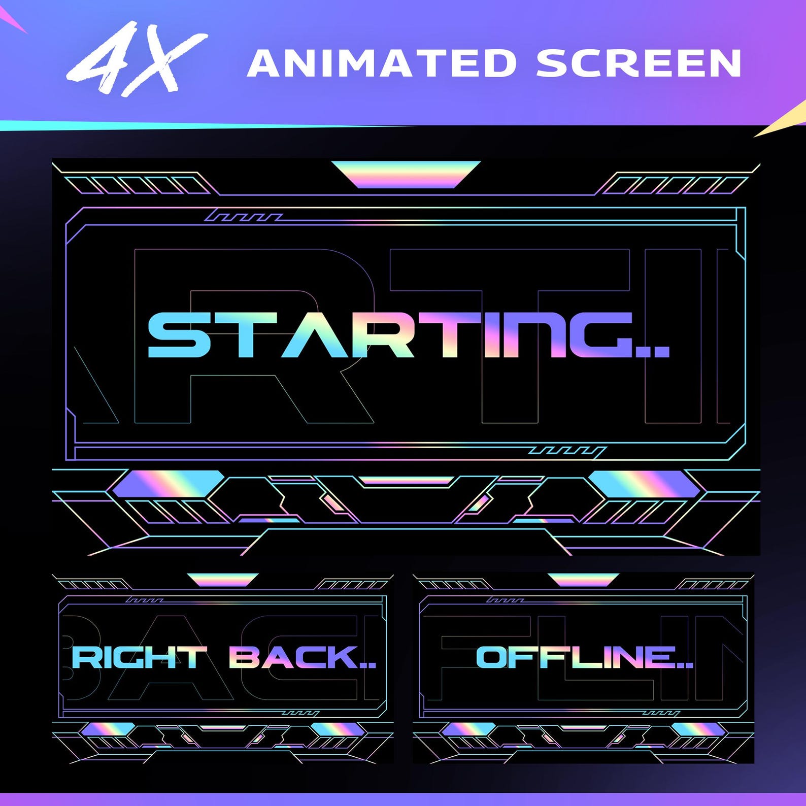 Animated Hologram Nexus Stream Screens: Futuristic Neon Gradient for ...