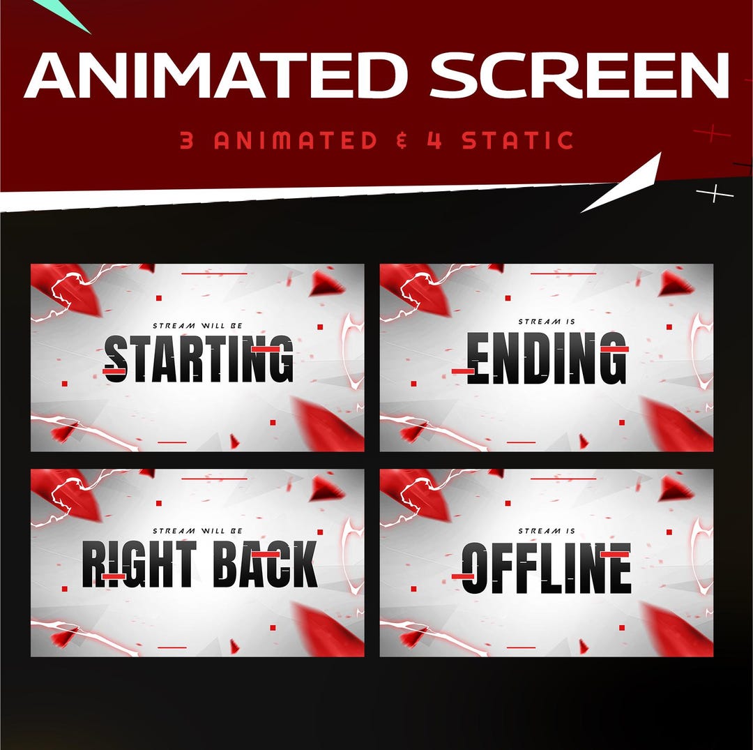 Scarlet Flash Animated Stream Screens Package for Twitch/small ...