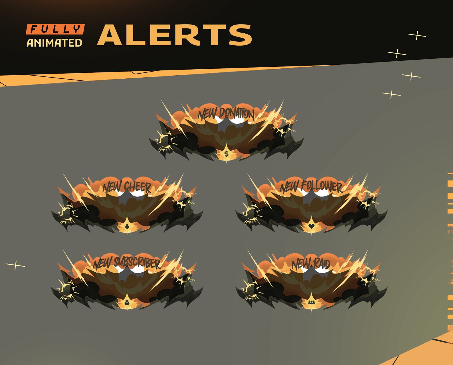 Outburst Animated Overlay Package for Twitch, Kick, Youtube/abstract ...