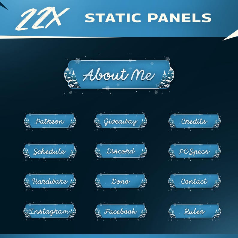 Animated Magic Christmas Stream Overlay: Festive Blue Winter for Twitch ...