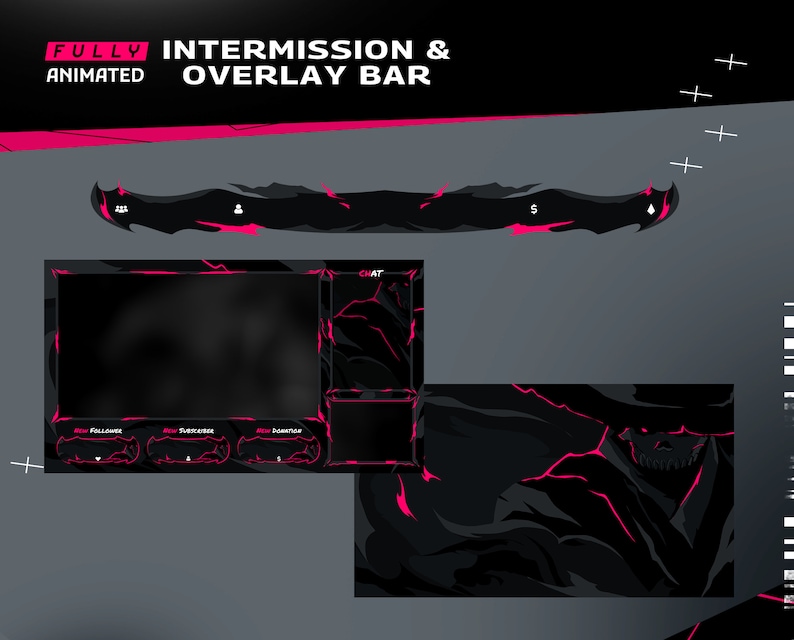 Ghost Shadow Animated Twitch Overlay Package Bundle/abstract Theme ...